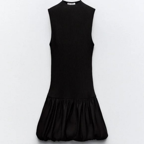 Zara | Dresses | Zara Ribbed Balloon Skirt Dress | Poshmark